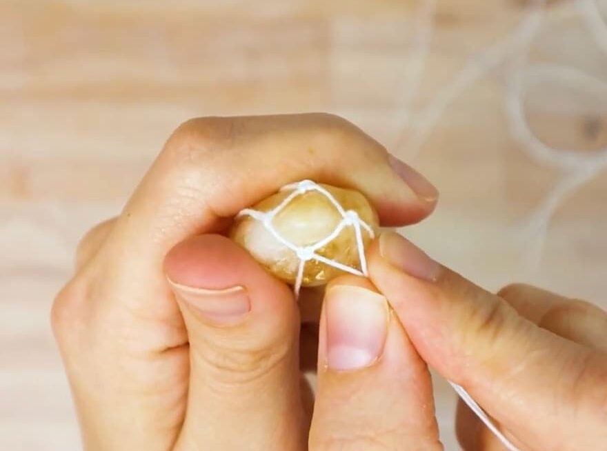 How to Wrap a Stone with Macrame Netting (Tutorial & Video!)