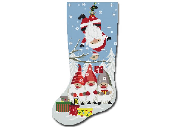 13 Holly Jolly Cross Stitch Christmas Stocking Patterns | Marching North