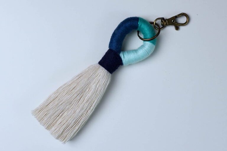 DIY Colorful Wrapped Tassel Keychain | Marching North