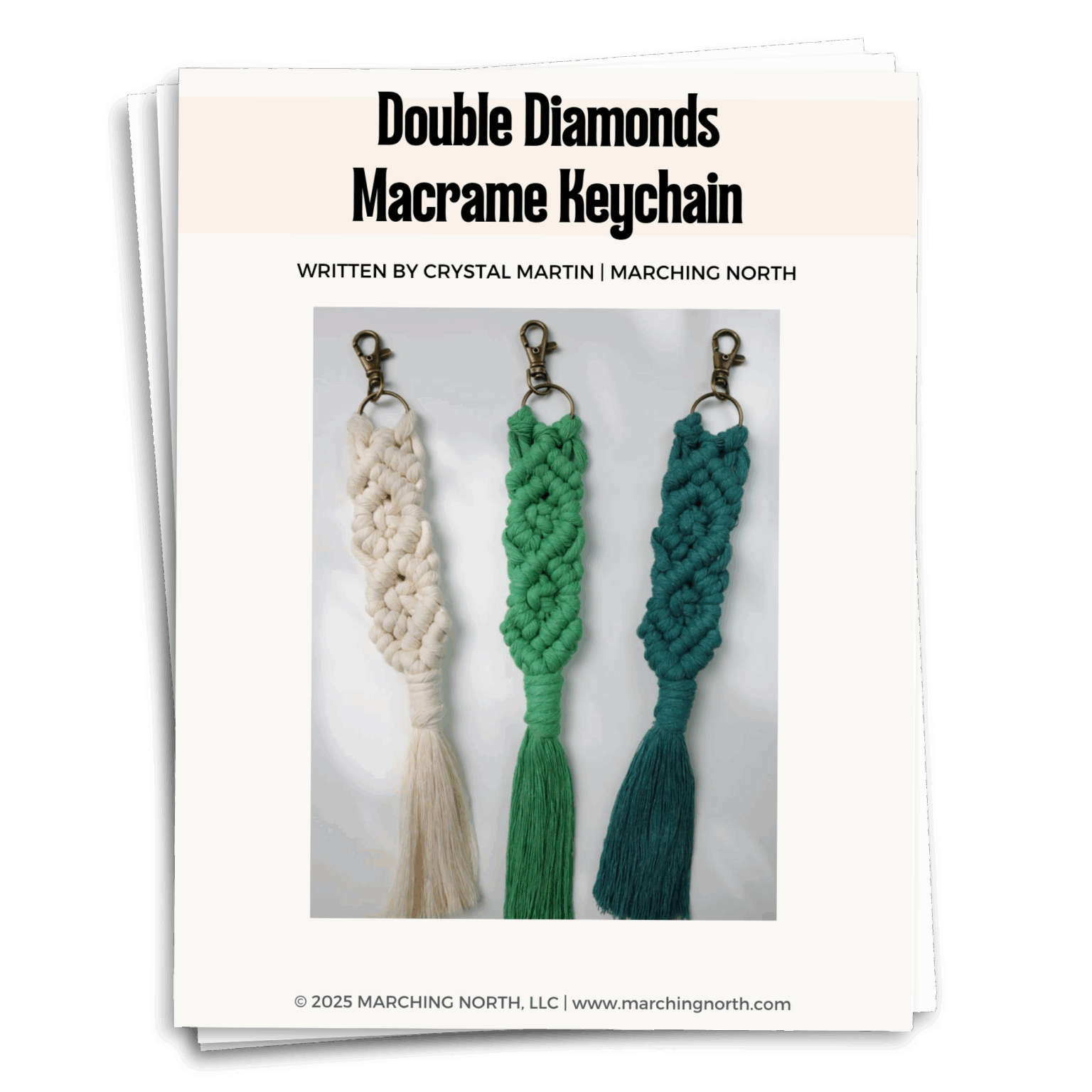 DIY Macrame Diamond Keychain (Free Pattern & Video!) | Marching North