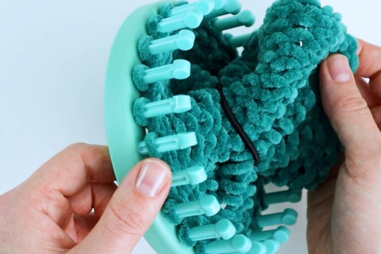 Make an Easy Loom Knit Hair Scrunchie (Free Pattern!) | Marching North