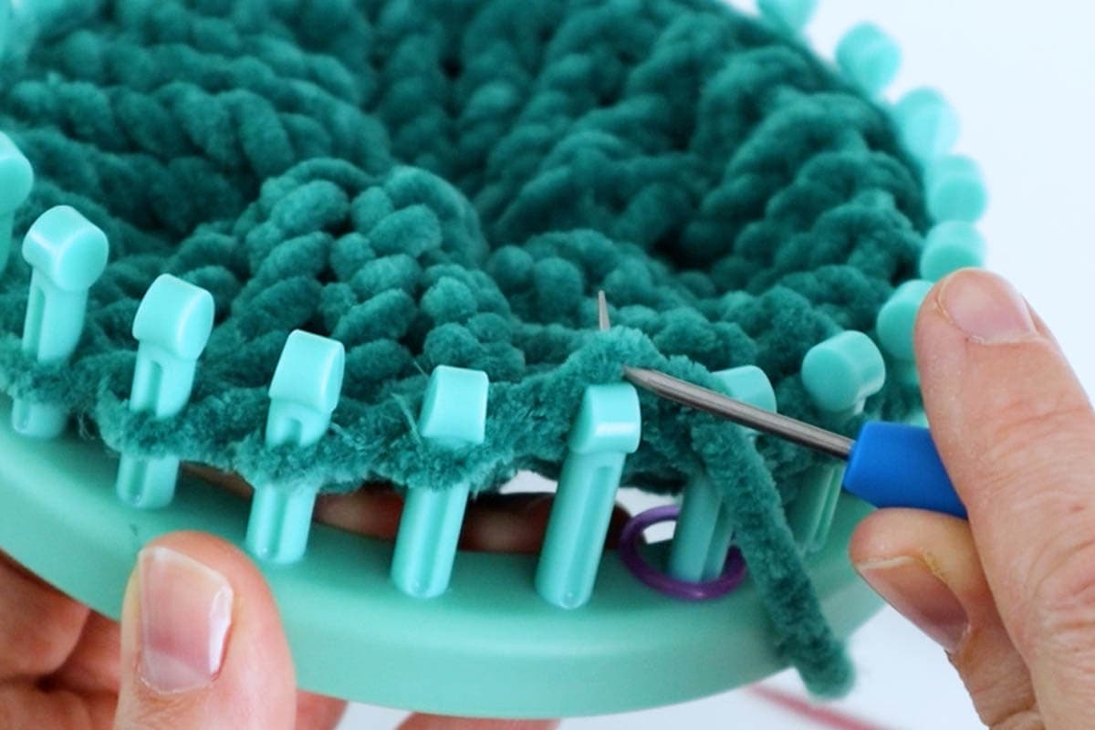 Make an Easy Loom Knit Hair Scrunchie (Free Pattern!) | Marching North