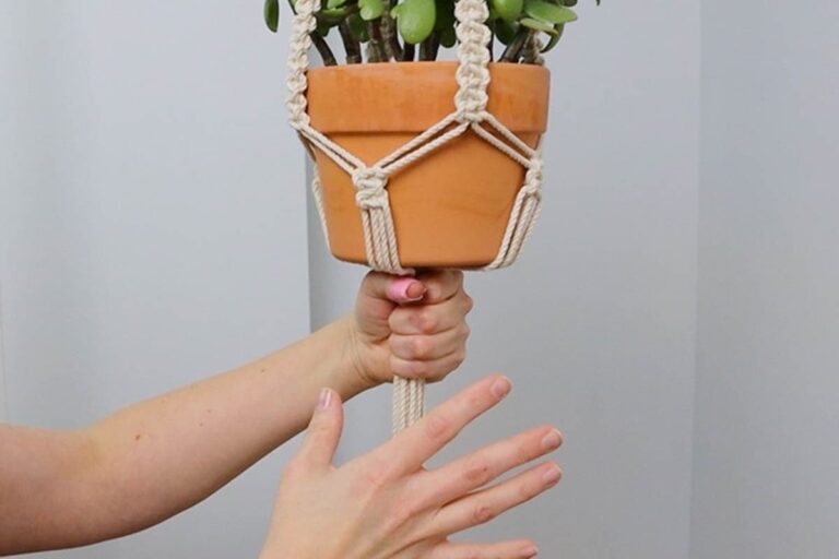 How to Make a Simple Macrame Plant Hanger (Easy Tutorial!) | Marching North