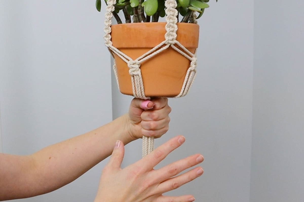 How to Make a Simple Macrame Plant Hanger (Easy Tutorial!) | Marching North