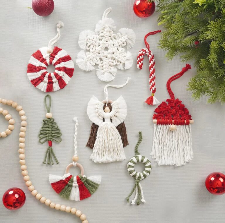 23 DIY Macrame Christmas Ornaments: Easy Holiday Ideas! | Marching North