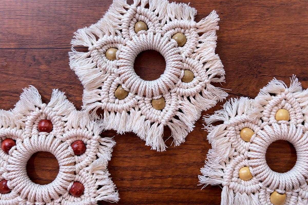 DIY Macrame Snowflake Christmas Ornament Tutorial | Marching North
