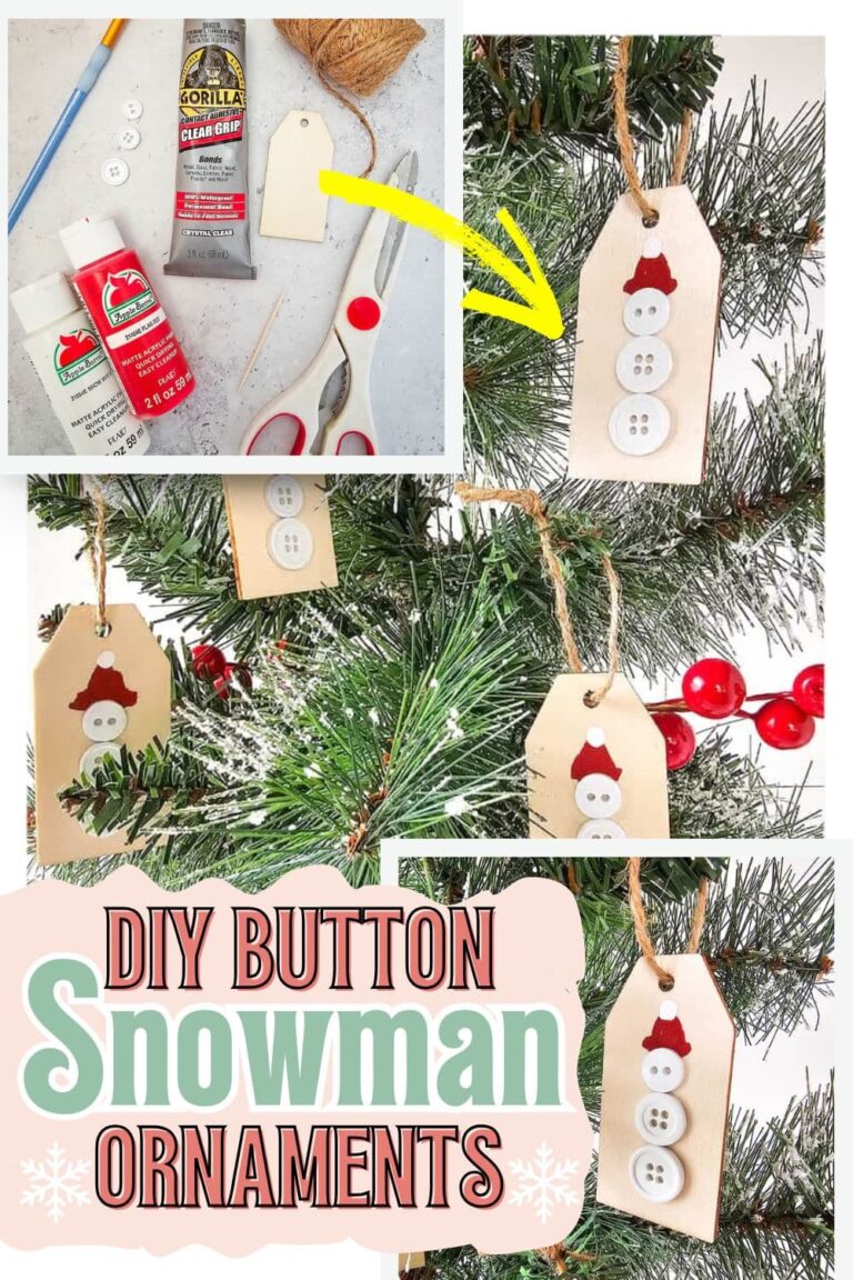 DIY Button Snowman Gift Tag Ornaments | Step-by-Step Tutorial ...