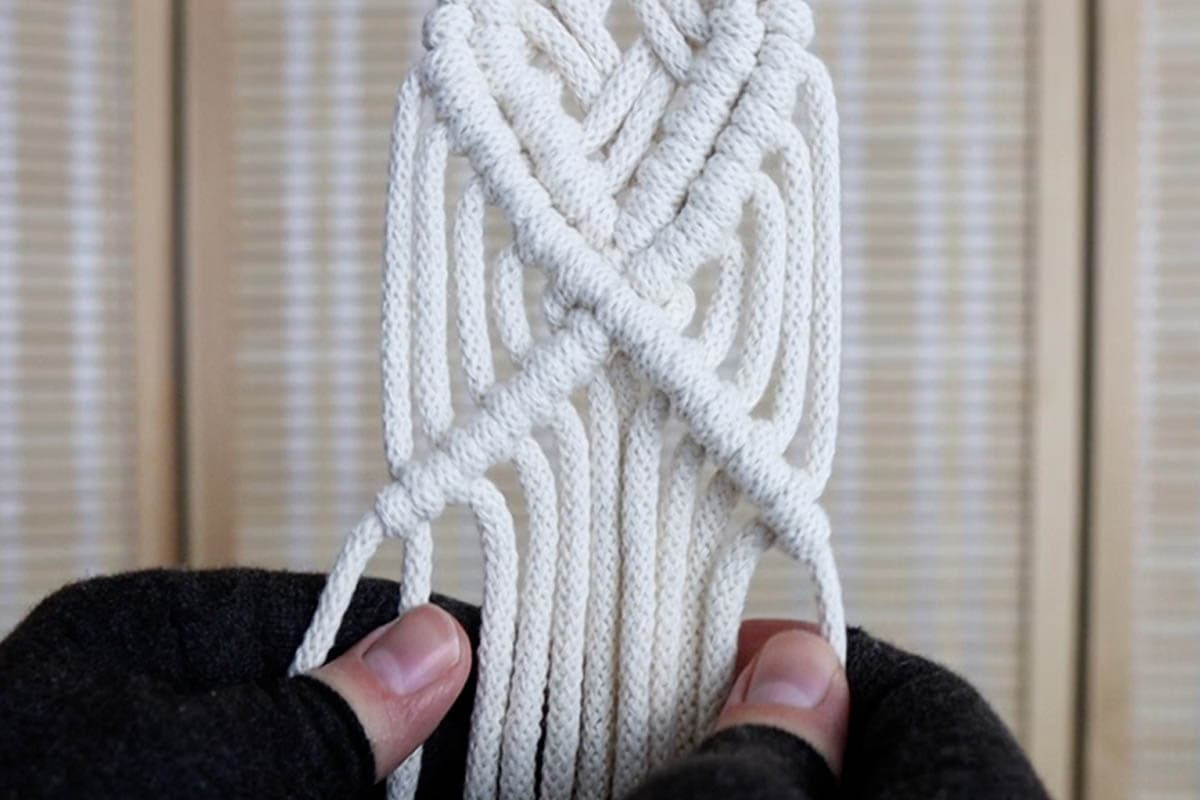 Woven Diamonds Macrame Wall Plant Hanger - Free Pattern & Video ...