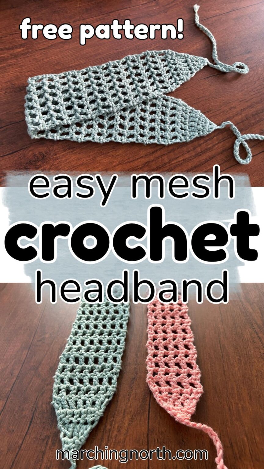 Easy Crochet Mesh Headband | Free Pattern & Video! | Marching North