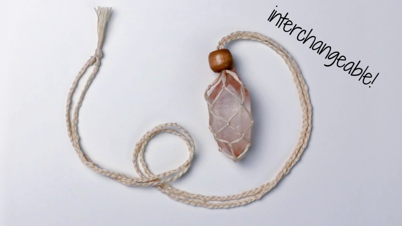 How to Make an Interchangeable Macrame Crystal Necklace | Marching North