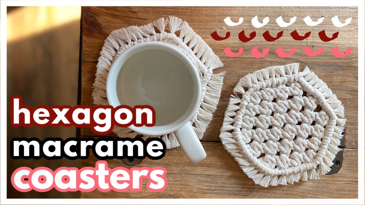 Hexagon Macrame Mug Coasters // Free Pattern + Video | Marching North